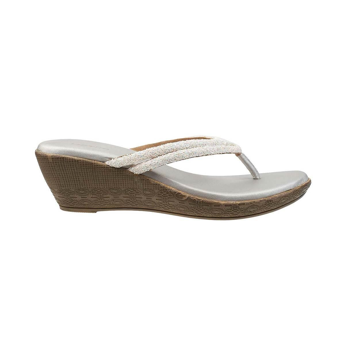 Buy Metro Women Silver Casual Slippers Online | SKU: 32-35-27-37 ...