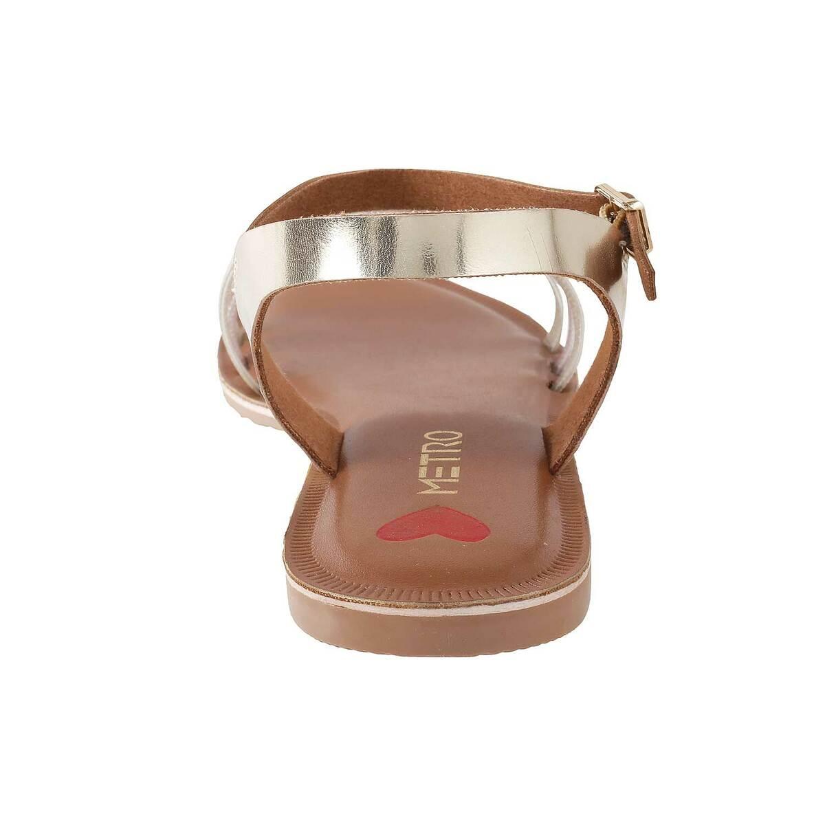 Buy Metro Women Gold Casual Sandals Online | SKU: 33-1065-15-37 - Metro ...